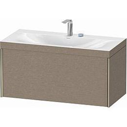 Duravit XViu Waschtisch-Unterschrank XV4611EB111C 100x48cm, 1 Auszug, 2 Hahnlöcher, champagner matt, Rahmen C, eiche kaschmir