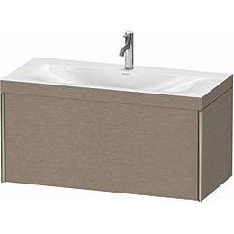 Duravit XViu Waschtisch-Unterschrank XV4611OB111C 100x48cm, 1 Auszug, 1 Hahnloch, champagner matt, Rahmen C, eiche kaschmir