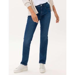Brax Damen Five-Pocket-Hose Style CAROLA USED REGULAR BLUE, denim blau, Gr. 34