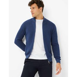 Brax Herren Strickjacke Style JOHN, Blau, Gr. L