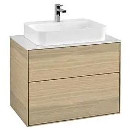 Villeroy & Boch Villeroy und Boch Finion Waschtischunterschrank F34100PC 80x60,3cm, Abdeckplatte white matt, Oak Veneer