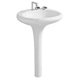 Vitra Istanbul Waschtisch 4261B403-0871 60x61,5cm, integrierte Standsäule, ohne Überlauf/3 Hahnlöcher, weiß VC