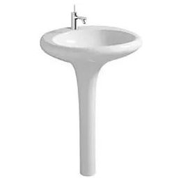 Vitra Istanbul Waschtisch 4261B403-0041 60,5x61,5cm, integrierte Standsäule, ohne Überlauf/Hahnloch mittig, weiß VC