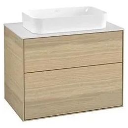 Villeroy & Boch Villeroy und Boch Finion Waschtischunterschrank F22100PC 80x60,3cm, Abdeckplatte white matt, Oak Veneer