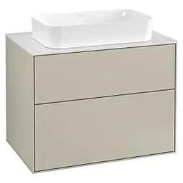 Villeroy & Boch Villeroy und Boch Finion Waschtischunterschrank F22100HH 80x60,3cm, Abdeckplatte white matt, Sand Matt Lacquer