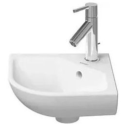 Duravit ME by Starck Eck Waschtisch 07224300001 43 x 38 cm, weiss, wondergliss, mit Hahnloch