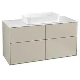 Villeroy & Boch Villeroy und Boch Finion Waschtischunterschrank F26100HH 120x60,3cm, Abdeckplatte white matt, Sand Matt Lacquer