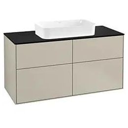 Villeroy & Boch Villeroy und Boch Finion Waschtischunterschrank F26200HH 120x60,3cm, Abdeckplatte black matt, Sand Matt Lacquer