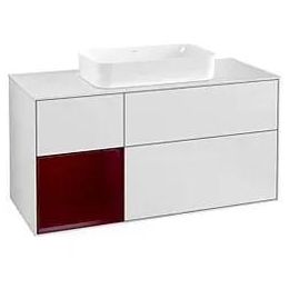 Villeroy & Boch Villeroy und Boch Finion Waschtischunterschrank F291HBMT 120cm, Abdeckplatte white matt, Regal links Peony, White matt lacquer