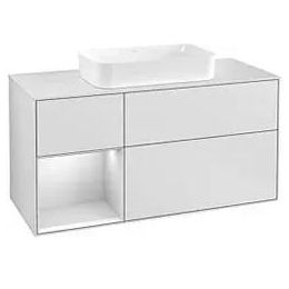 Villeroy & Boch Villeroy und Boch Finion Waschtischunterschrank F291MTMT 120cm, Abdeckplatte white matt, Regal links White matt lacquer, White matt lacquer