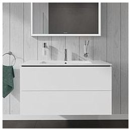 Duravit ME by Starck Waschtisch mit L-Cube Waschtischunterschrank 100 cm, weiß hochglanz