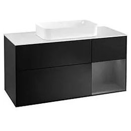 Villeroy & Boch Villeroy und Boch Finion Waschtischunterschrank F301GKPD 120cm, Abdeckplatte white matt, Regal rechts Anthracite matt, Black matt lacquer