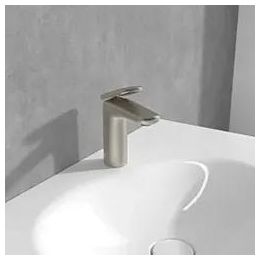 Villeroy & Boch Villeroy und Boch Antao Waschtischarmatur TVW11100300064 mit Push-Open-Ablaufgarnitur, brushed nickel black