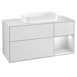 Villeroy & Boch Villeroy und Boch Finion Waschtischunterschrank F301MTMT 120cm, Abdeckplatte white matt, Regal rechts White matt lacquer, White matt lacquer