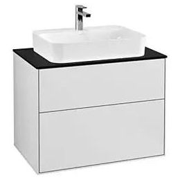 Villeroy & Boch Villeroy und Boch Finion Waschtischunterschrank F34200MT 80x60,3cm, Abdeckplatte black matt, White matt lacquer