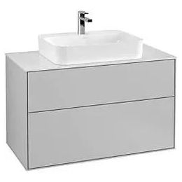 Villeroy & Boch Villeroy und Boch Finion Waschtischunterschrank F35100GJ 100x60,3cm, Abdeckplatte white matt, Light grey matt