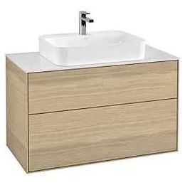 Villeroy & Boch Villeroy und Boch Finion Waschtischunterschrank F35100PC 100x60,3cm, Abdeckplatte white matt, Oak Veneer