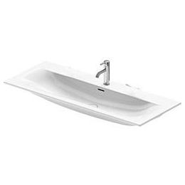 Duravit Viu Möbel-Waschtisch 23441200001 123x49cm, weiß WonderGliss, mit 1 Hahnloch, mit Überlauf, mit Hahnlochbank