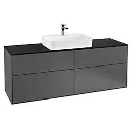 Villeroy & Boch Villeroy und Boch Finion Waschtischunterschrank F44200GK 160x60,3cm, Abdeckplatte black matt, Anthracite matt