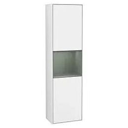 Villeroy & Boch Villeroy und Boch Finion Hochschrank F460GMGF 41,8x151,6x27cm, links, Regal Olive Matt Lacquer, Glossy white lacquer