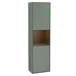 Villeroy & Boch Villeroy und Boch Finion Hochschrank F460GNGM 41,8x151,6x27cm, links, Regal Walnut Veneer, Olive Matt Lacquer