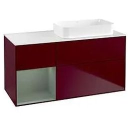 Villeroy & Boch Villeroy und Boch Finion Waschtischunterschrank F681GMHB 120x60,3x50,1cm, Regal links Olive Matt Lacquer, Peony Matt