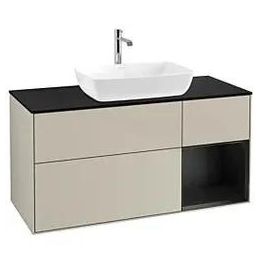 Villeroy & Boch Villeroy und Boch Finion Waschtischunterschrank G832PDHH 120cm, Abdeckplatte black matt, Emotion, Regale Black matt lacquer, Sand Matt Lacquer