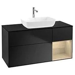 Villeroy & Boch Villeroy und Boch Finion Waschtischunterschrank G832PCPD 120cm, Abdeckplatte black matt, Emotion, Regale Oak Veneer, Black matt lacquer