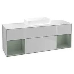 Villeroy & Boch Villeroy und Boch Finion Waschtischunterschrank F741GMGJ 160x60,3x50,1cm, Regale Olive matt lacquer, Light grey matt