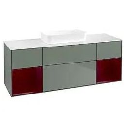 Villeroy & Boch Villeroy und Boch Finion Waschtischunterschrank F741HBGM 160x60,3x50,1cm, Regale Peony matt lacquer, Olive Matt Lacquer