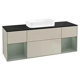 Villeroy & Boch Villeroy und Boch Finion Waschtischunterschrank F742GMHH 160x60,3x50,1cm, Regale Olive matt lacquer, Sand Matt Lacquer