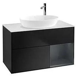 Villeroy & Boch Villeroy und Boch Finion Waschtischunterschrank G901HGPD 100cm, Abdeckplatte white matt, Emotion, Regale Midnight matt lacquer, Black matt lacquer