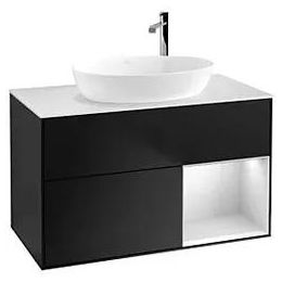 Villeroy & Boch Villeroy und Boch Finion Waschtischunterschrank G901MTPD 100cm, Abdeckplatte white matt, Emotion, Regale White matt lacquer, Black matt lacquer