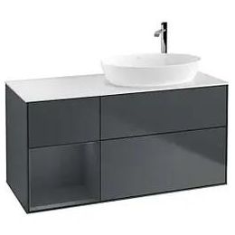 Villeroy & Boch Villeroy und Boch Finion Waschtischunterschrank G921HGHG 120cm, Abdeckplatte white matt, Emotion, Regale Midnight matt lacquer, Midnight Blue Matt Lacquer