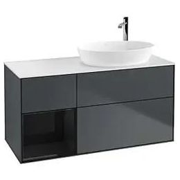 Villeroy & Boch Villeroy und Boch Finion Waschtischunterschrank G921PHHG 120cm, Abdeckplatte white matt, Emotion, Regale Glossy black lacquer, Midnight Blue Matt Lacquer