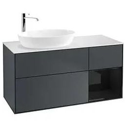 Villeroy & Boch Villeroy und Boch Finion Waschtischunterschrank G931PHHG 120cm, Abdeckplatte white matt, Emotion, Regale Glossy black lacquer, Midnight Blue Matt Lacquer