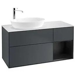 Villeroy & Boch Villeroy und Boch Finion Waschtischunterschrank G931PDHG 120cm, Abdeckplatte white matt, Emotion, Regale Black matt lacquer, Midnight Blue Matt Lacquer