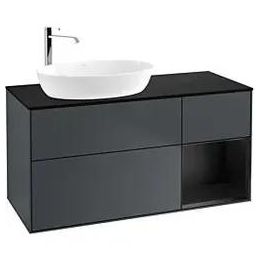 Villeroy & Boch Villeroy und Boch Finion Waschtischunterschrank G932PDHG 120cm, Abdeckplatte black matt, Emotion, Regale Black matt lacquer, Midnight Blue Matt Lacquer