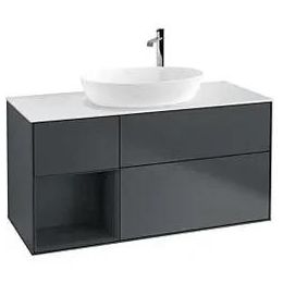 Villeroy & Boch Villeroy und Boch Finion Waschtischunterschrank G941HGHG 120cm, Abdeckplatte white matt, Emotion, Regale Midnight matt lacquer, Midnight Blue Matt Lacquer