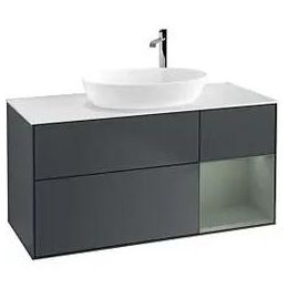 Villeroy & Boch Villeroy und Boch Finion Waschtischunterschrank G951GMHG 120cm, Abdeckplatte white matt, Emotion, Regale Olive matt lacquer, Midnight Blue Matt Lacquer