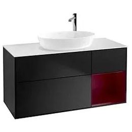 Villeroy & Boch Villeroy und Boch Finion Waschtischunterschrank G951HBPD 120cm, Abdeckplatte white matt, Emotion, Regale Peony matt lacquer, Black matt lacquer