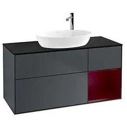 Villeroy & Boch Villeroy und Boch Finion Waschtischunterschrank G952HBHG 120cm, Abdeckplatte black matt, Emotion, Regale Peony matt lacquer, Midnight Blue Matt Lacquer