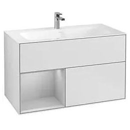 Villeroy & Boch Villeroy und Boch Finion Waschtischunterschrank G030GJMT 99,6x59,1cm, Wandbeleuchtung, Regal links Light grey matt, White matt lacquer