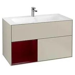 Villeroy & Boch Villeroy und Boch Finion Waschtischunterschrank G030HBHH 99,6x59,1cm, Wandbeleuchtung, Regal links Peony, Sand Matt Lacquer