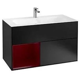 Villeroy & Boch Villeroy und Boch Finion Waschtischunterschrank G030HBPD 99,6x59,1cm, Wandbeleuchtung, Regal links Peony, Black matt lacquer