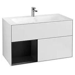 Villeroy & Boch Villeroy und Boch Finion Waschtischunterschrank G030PDMT 99,6x59,1cm, Wandbeleuchtung, Regal links Black matt lacquer, White matt lacquer