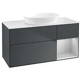 Villeroy & Boch Villeroy und Boch Finion Waschtischunterschrank GA71GJHG 120cm, Abdeckplatte white matt, Emotion, Regale Light grey matt lacquer, Midnight Blue Matt Lacquer