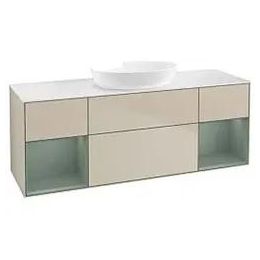 Villeroy & Boch Villeroy und Boch Finion Waschtischunterschrank GD01GMHH 120cm, Abdeckplatte white matt, Emotion, Regale Olive matt lacquer, Sand Matt Lacquer