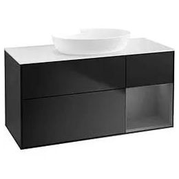 Villeroy & Boch Villeroy und Boch Finion Waschtischunterschrank GA71GKPD 120cm, Abdeckplatte white matt, Emotion, Regale Anthracite matt lacquer, Black matt lacquer