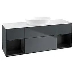 Villeroy & Boch Villeroy und Boch Finion Waschtischunterschrank GD01PDHG 120cm, Abdeckplatte white matt, Emotion, Regale Black matt lacquer, Midnight Blue Matt Lacquer